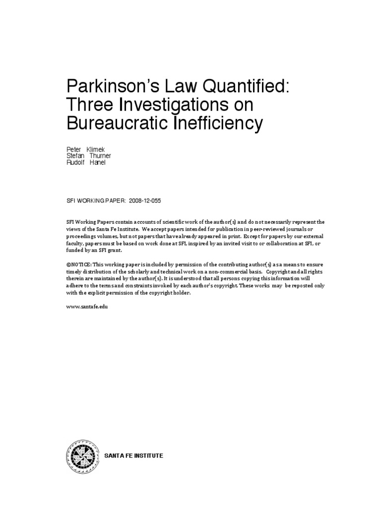 Parkinson's Law Quantified: Three Investigations On Bureaucratic ...