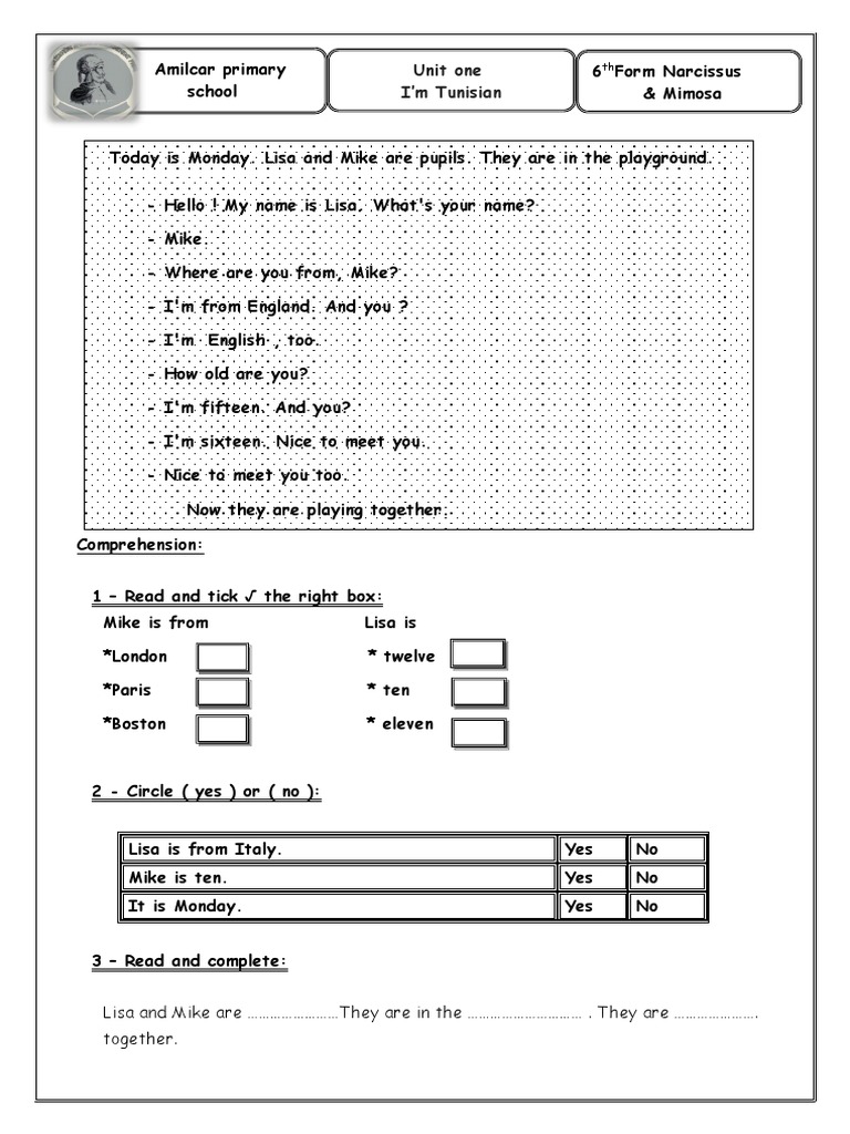 6 TH Form Evaluation Unit 1 | PDF