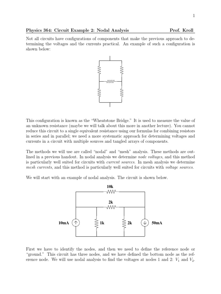 Examples Nodal Mesh Analysis | PDF | Visual Cortex | Electrical Network