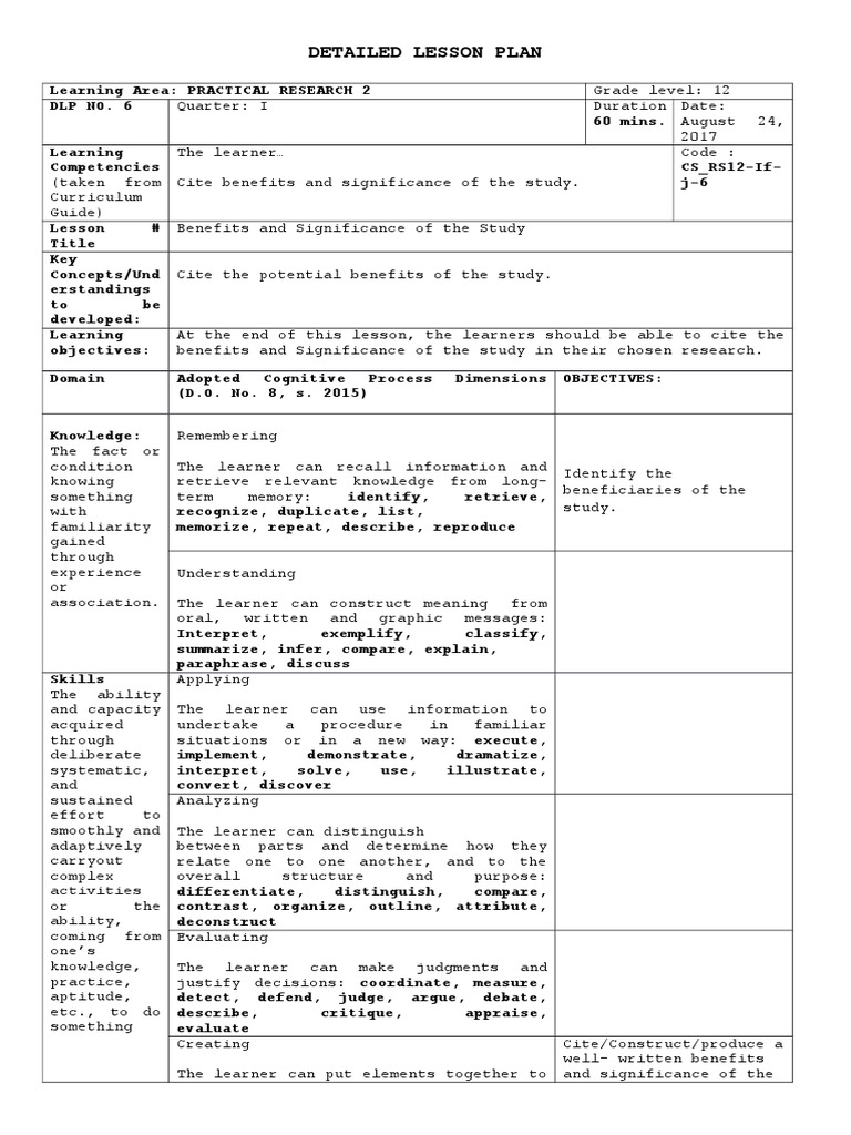 Benefits of Study in Practical Research 2 | PDF | Value (Ethics ...