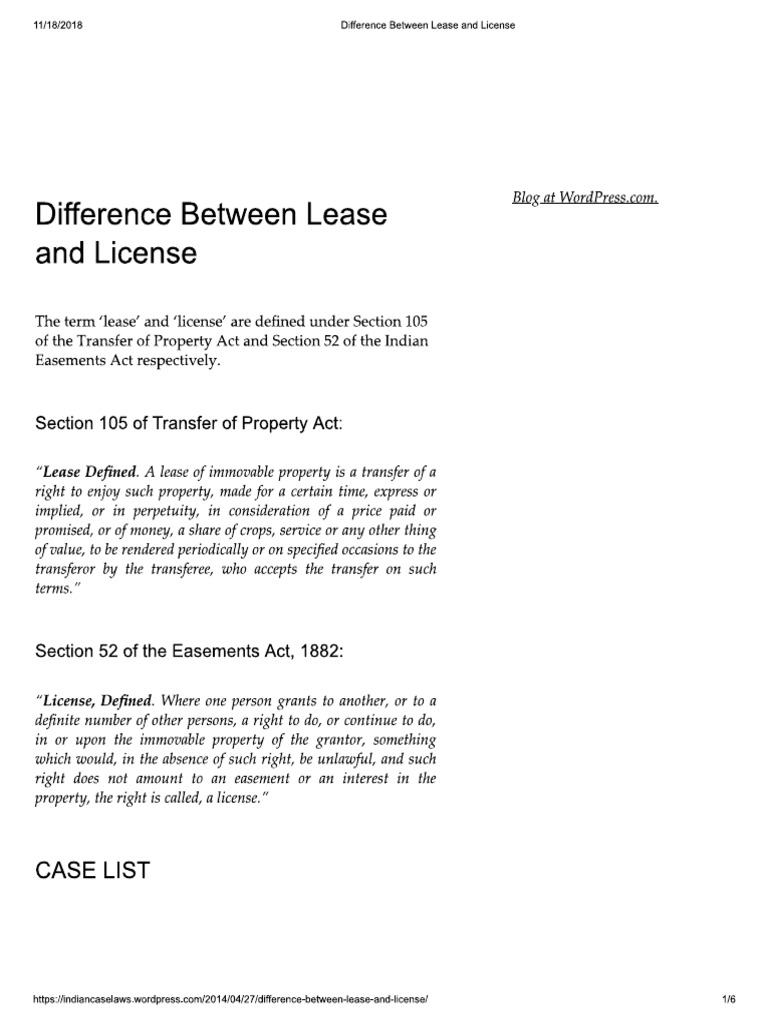 Lease vs. License2 | PDF