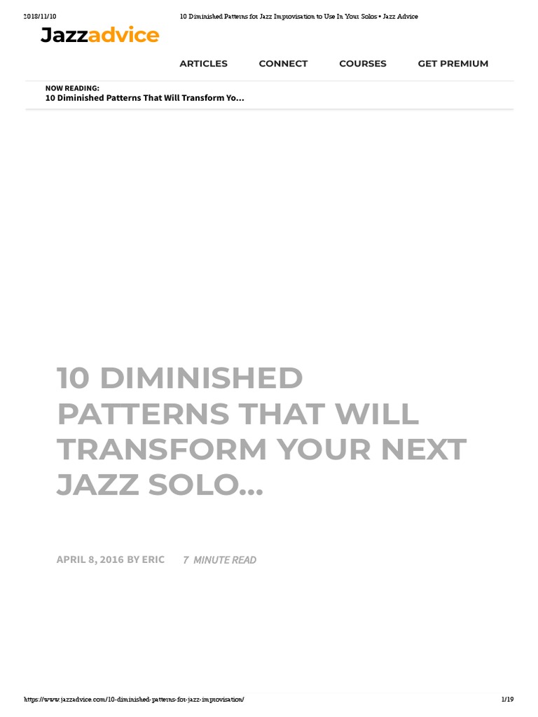 10 Diminished Patterns | PDF | Chord (Music) | Jazz