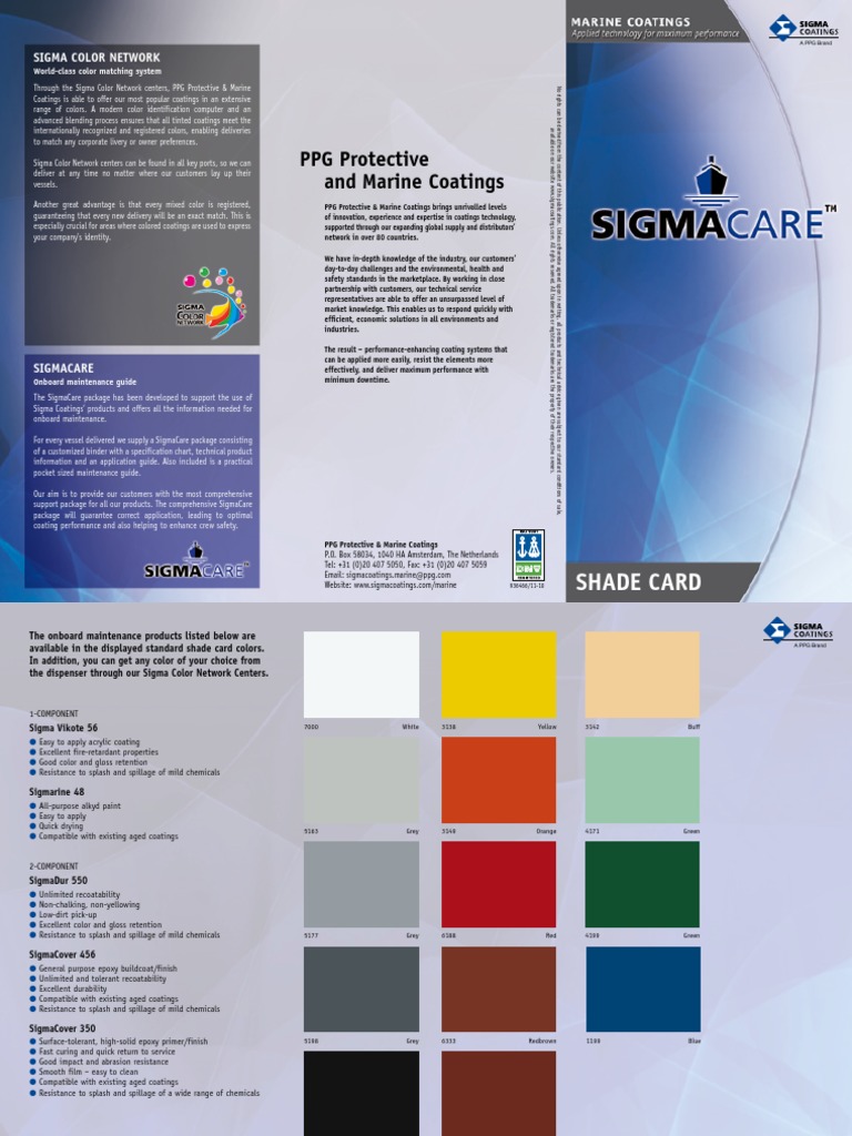 Sigmacare Shade Card (1) | Trademark | Paint