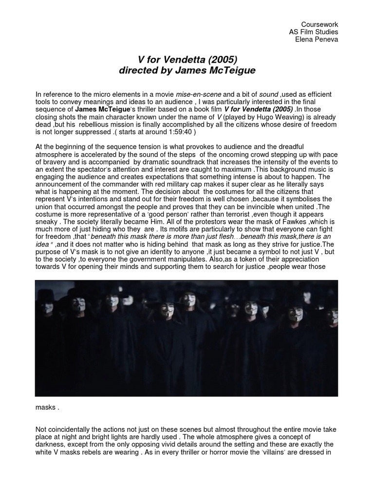 V For Vendetta Essay | PDF