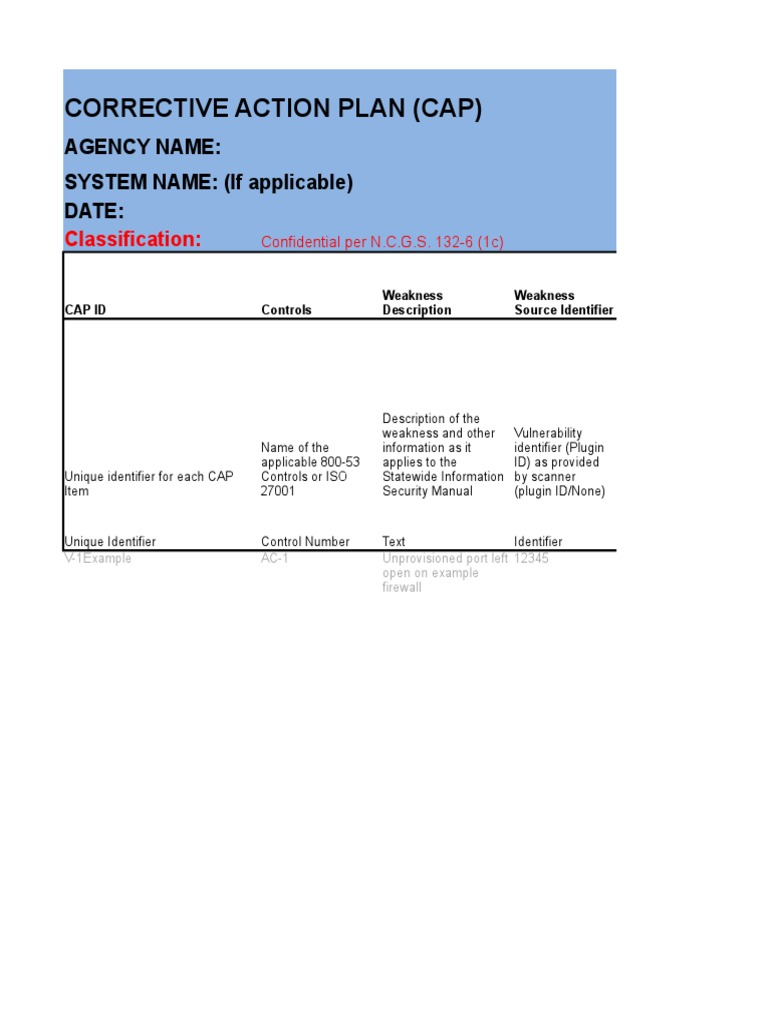 Corrective Action Plan Template v1 | PDF | Identifier | Transmission ...