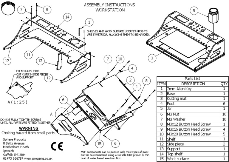 Workstation Assembly Instructions PDF | PDF | Manufactured Goods ...