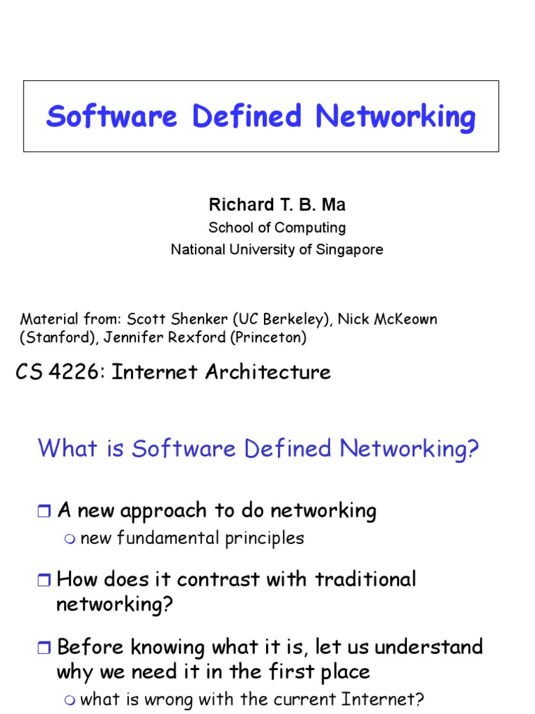 Software Defined Networking: An Introduction to its Fundamental ...