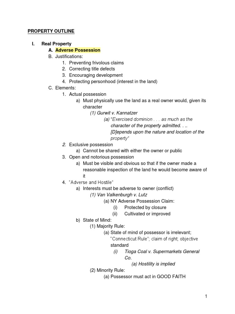 Property Outline 1L | Fee Simple | Urban