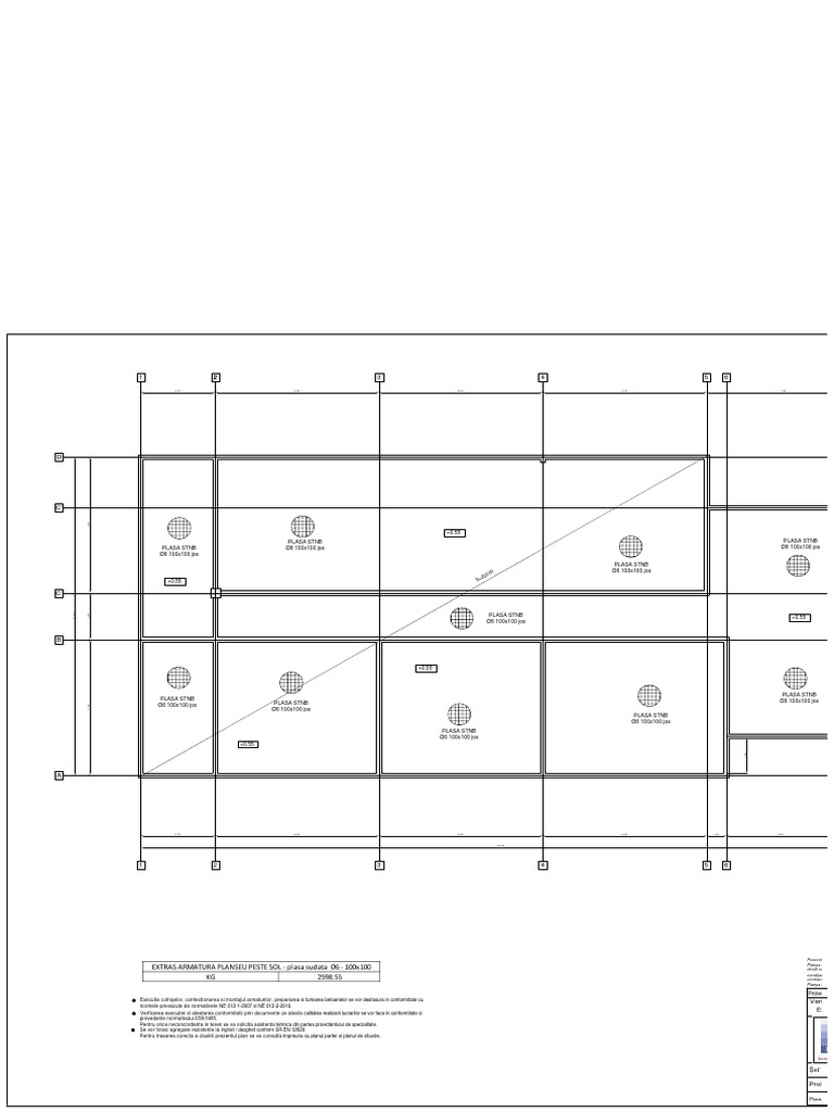Plan Armare Placa Beton și Grinzi | PDF