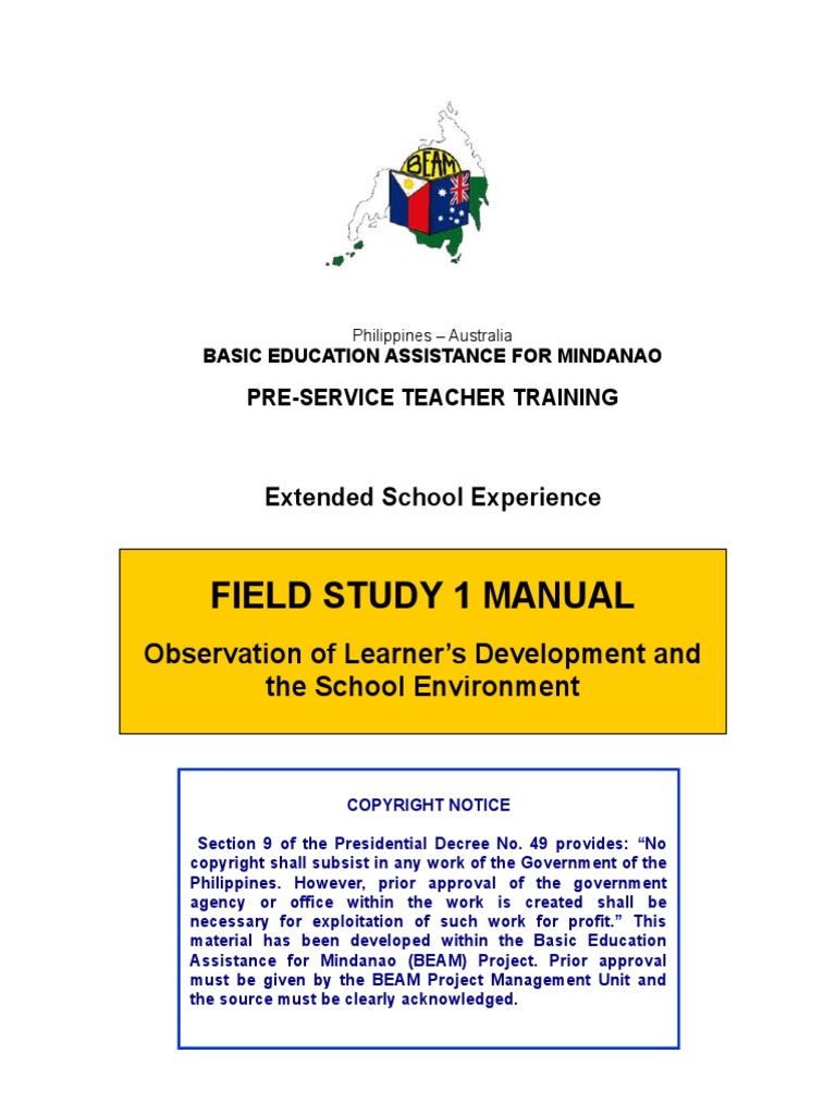 Field Study - 1 Module | PDF | Teachers | Teacher Education