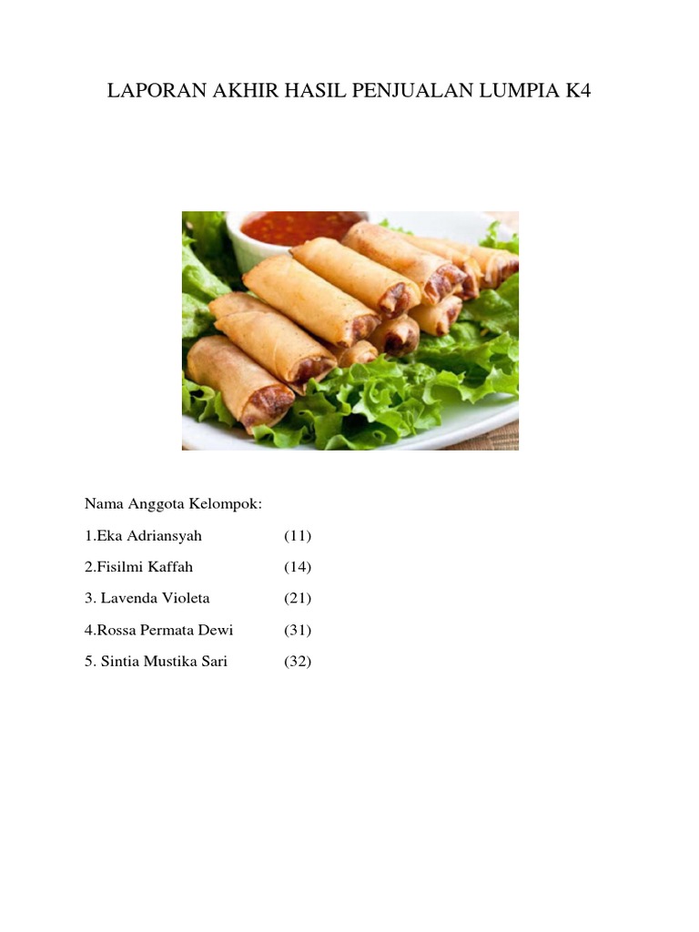 Laporan Akhir Hasil Penjualan Lumpia k4 | PDF