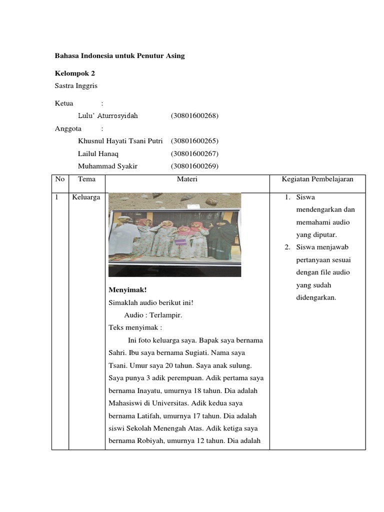 Bahasa Indonesia Untuk Penutur Asing | PDF
