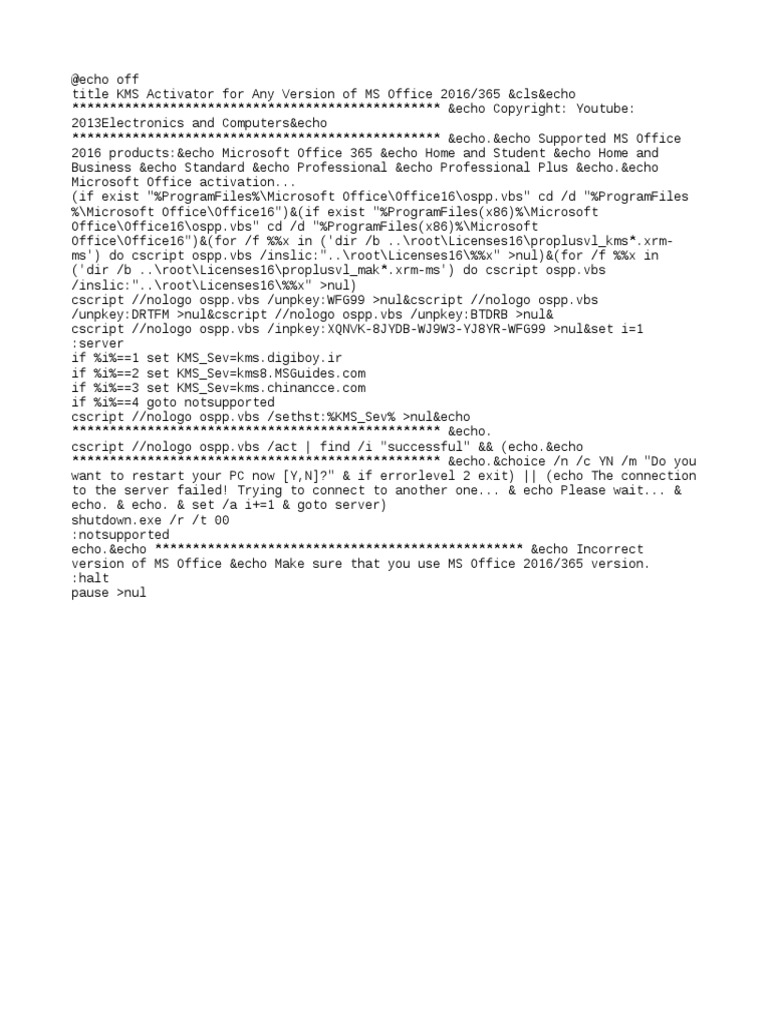 Office 2016 Activator | PDF | Computing Platforms | Operating System Families