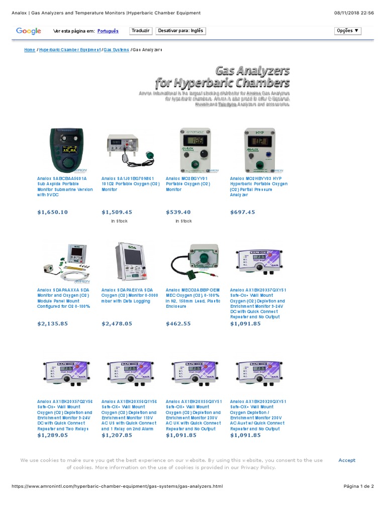 Analox - Gas Analyzers and Temperature Monitors - Hyperbaric Chamber ...