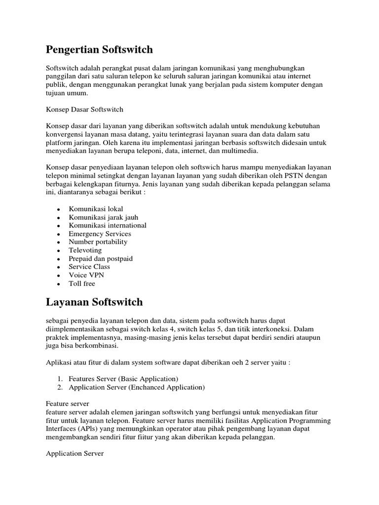 Pengertian Softswitch | PDF