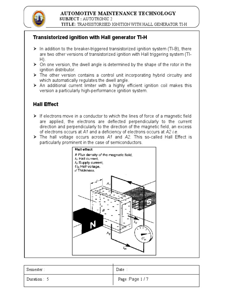 Hall Effect | PDF | Ignition System | Distributor