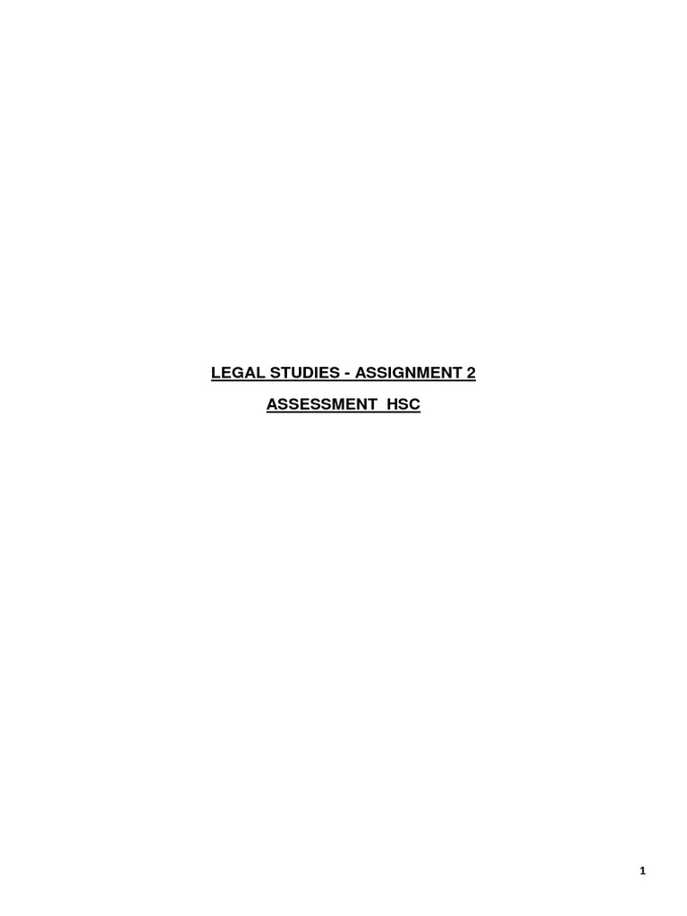 Legal Studies - Assignment 2 Final | PDF | Educational Assessment ...