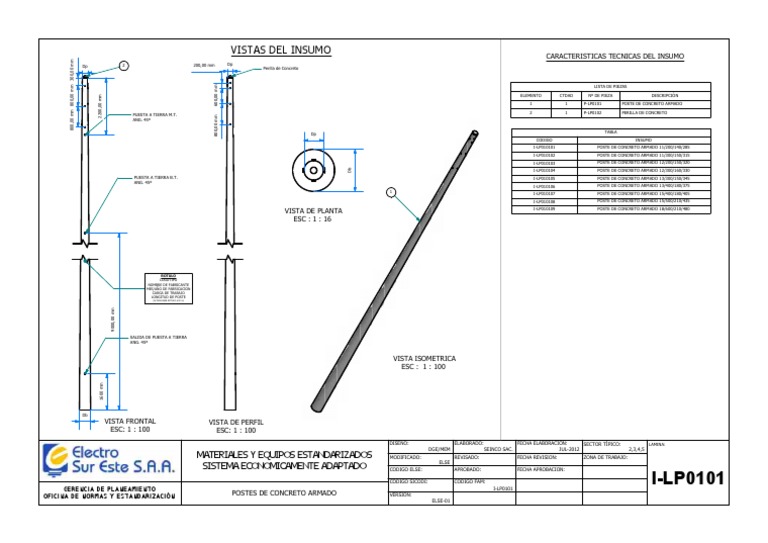 Modelo Poste de Concreto PDF | PDF