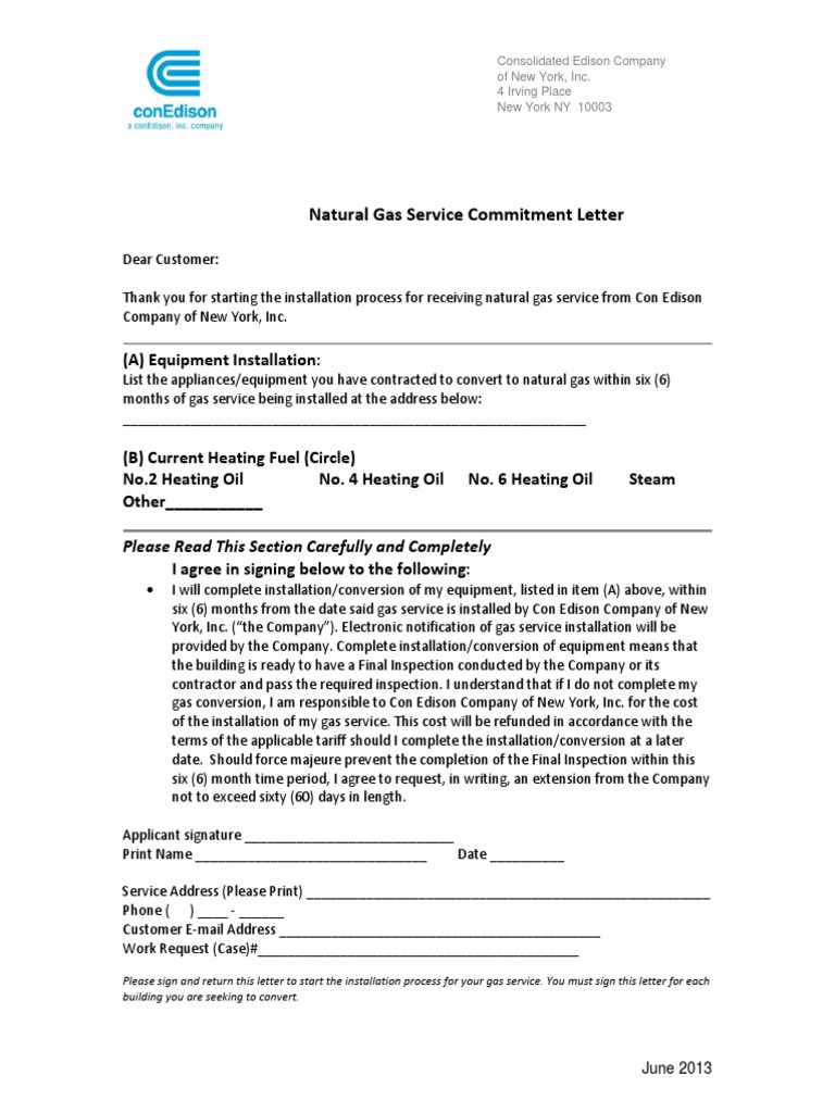 Natural Gas Commitment Letter PDF | Download Free PDF | Energy And ...