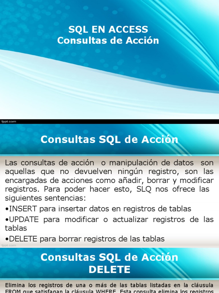Access Ejemplos de Consultas SQL | PDF | SQL | Tabla (base de datos)