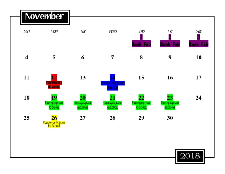 November School Calender | PDF