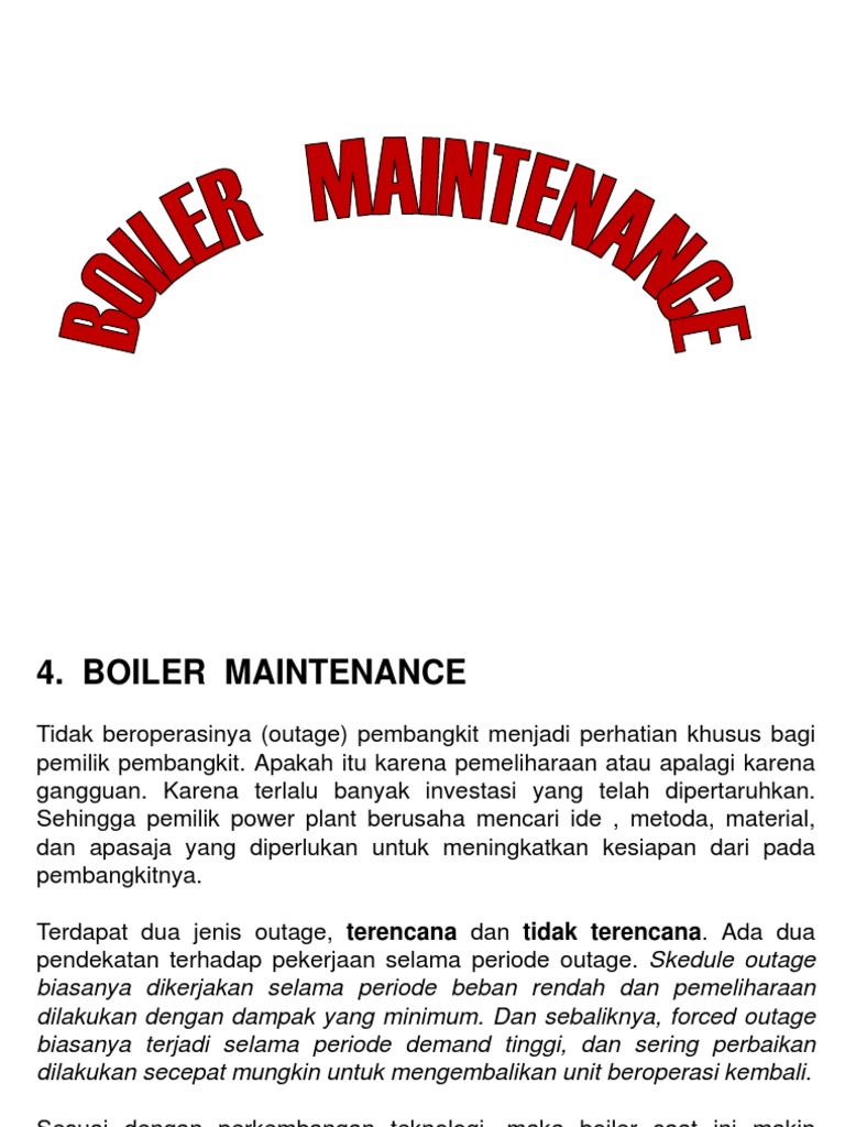 Pemeliharaan dan Perbaikan Boiler | PDF