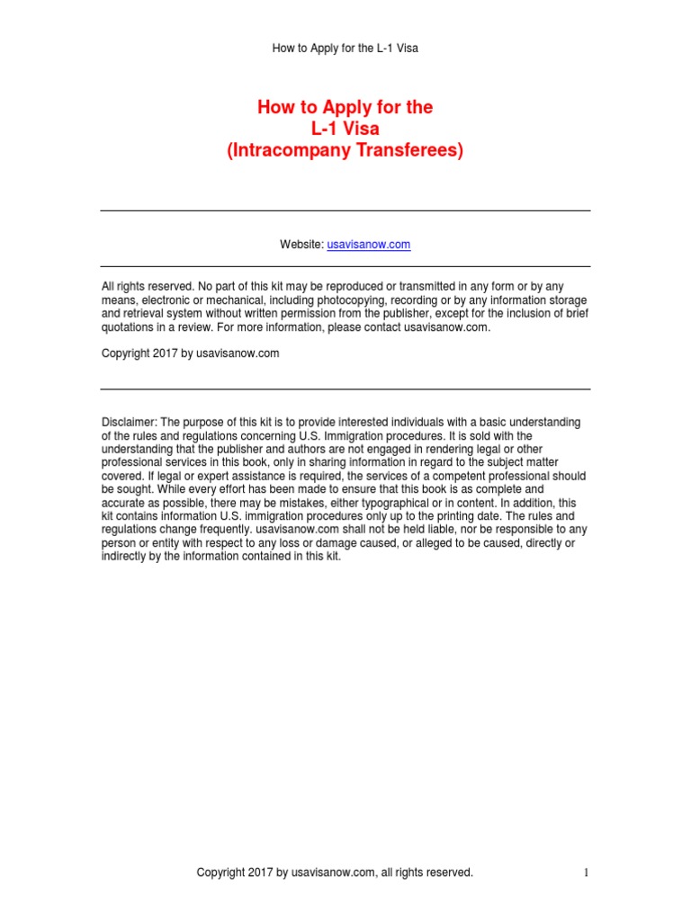 L1 Visa Guide | PDF | Permanent Residence (United States) | Business