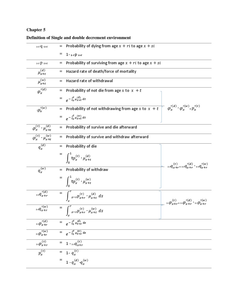 Definition of Single and Double Decrement Environment | PDF ...