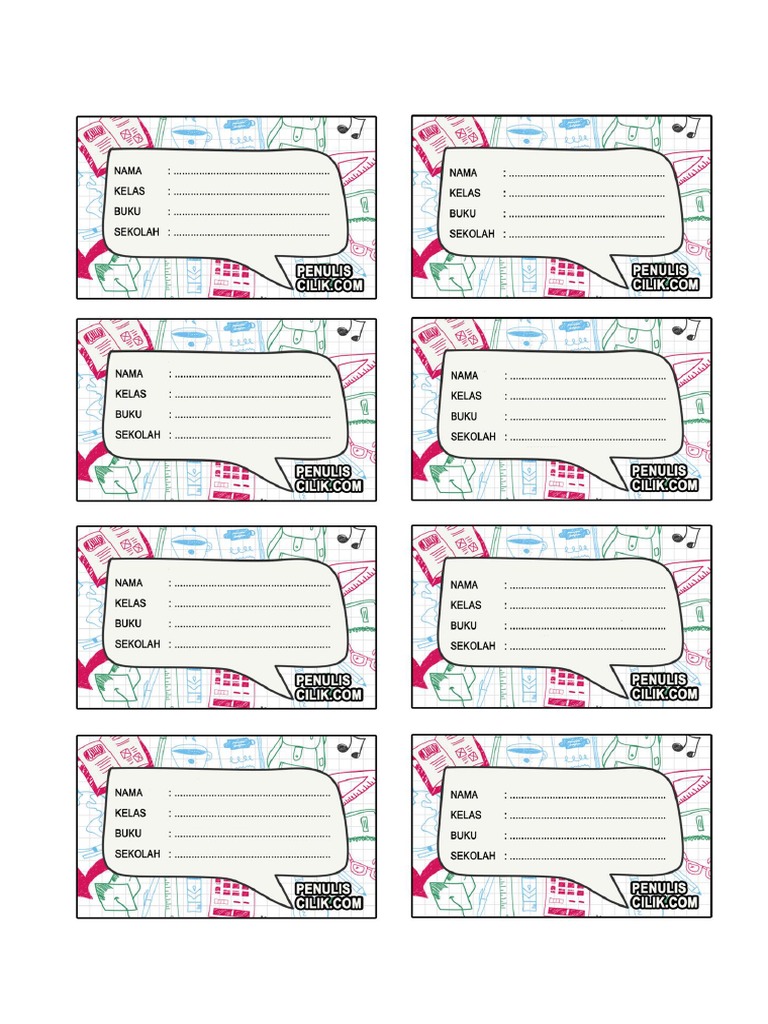 Cara Membuat Label Buku Tulis Di Microsoft Word | PDF