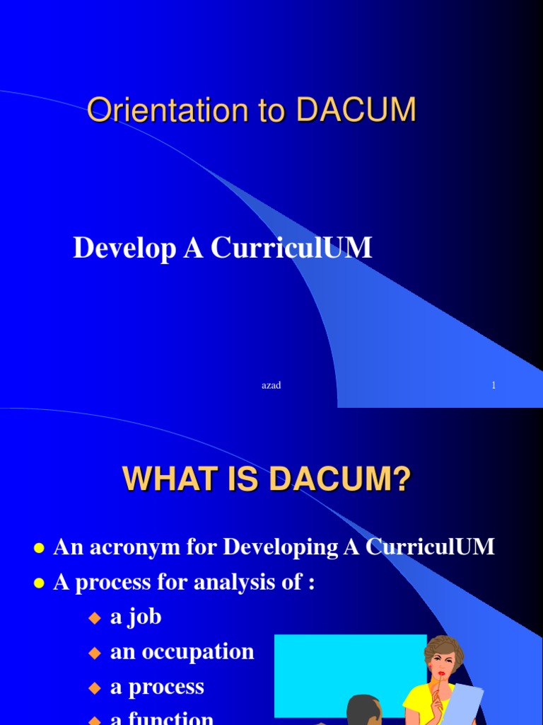 Orientation To Dacum: Develop A Curriculum | PDF | Object (Grammar ...