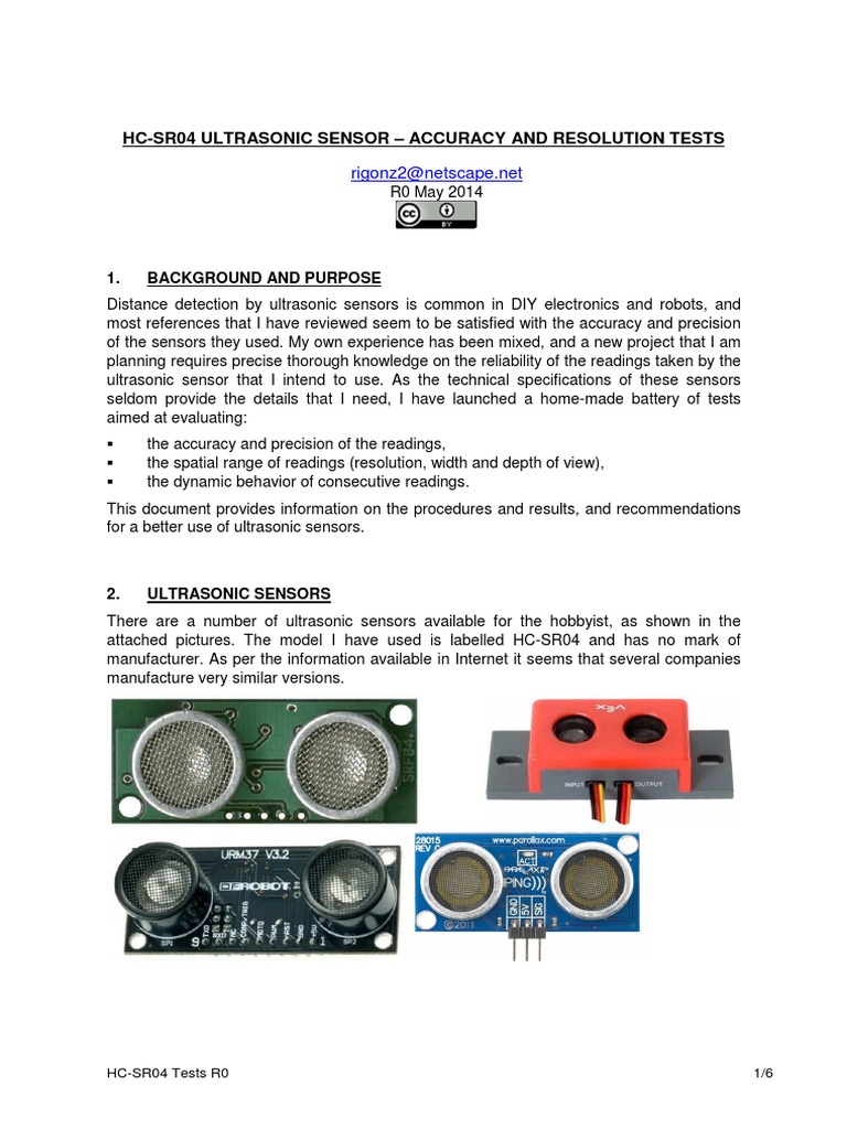 Hc-sr04 Tests r0 | PDF | Field Of View | Ultrasound