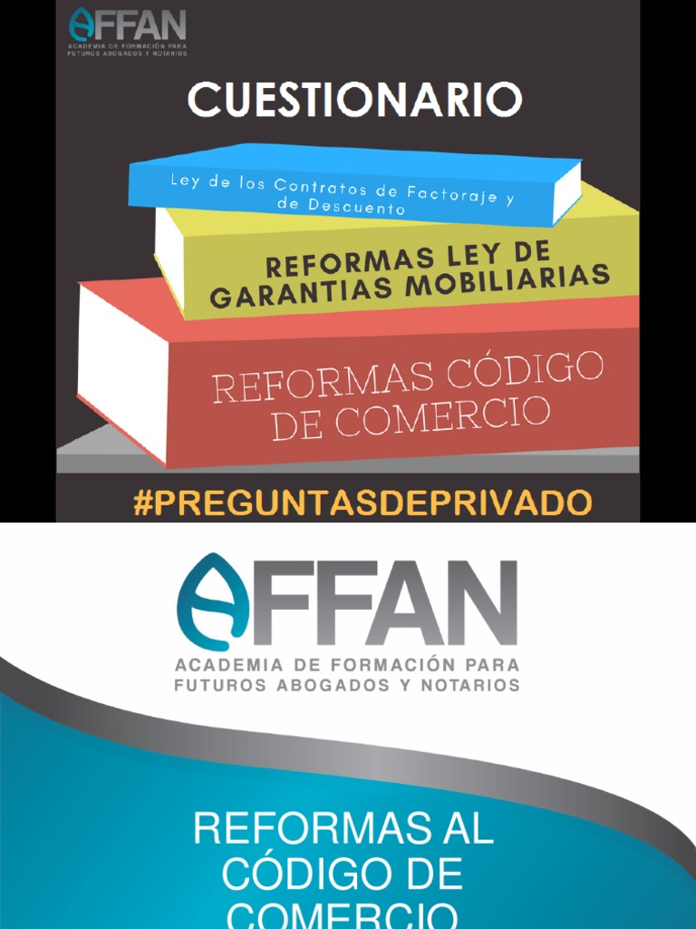 Cuestionario - Reformas Codigo de Comercio, Reformas Ley de Garantias Mobiliarias y Ley de ...