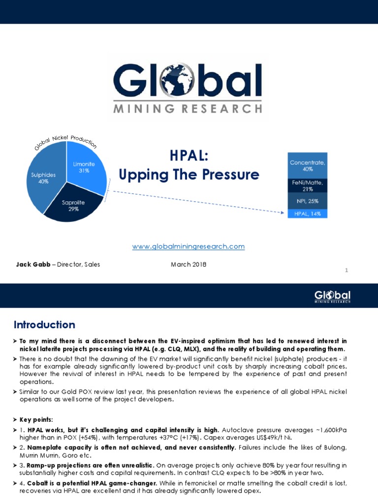 HPAL Upping the Pressure | Nickel | Cobalt