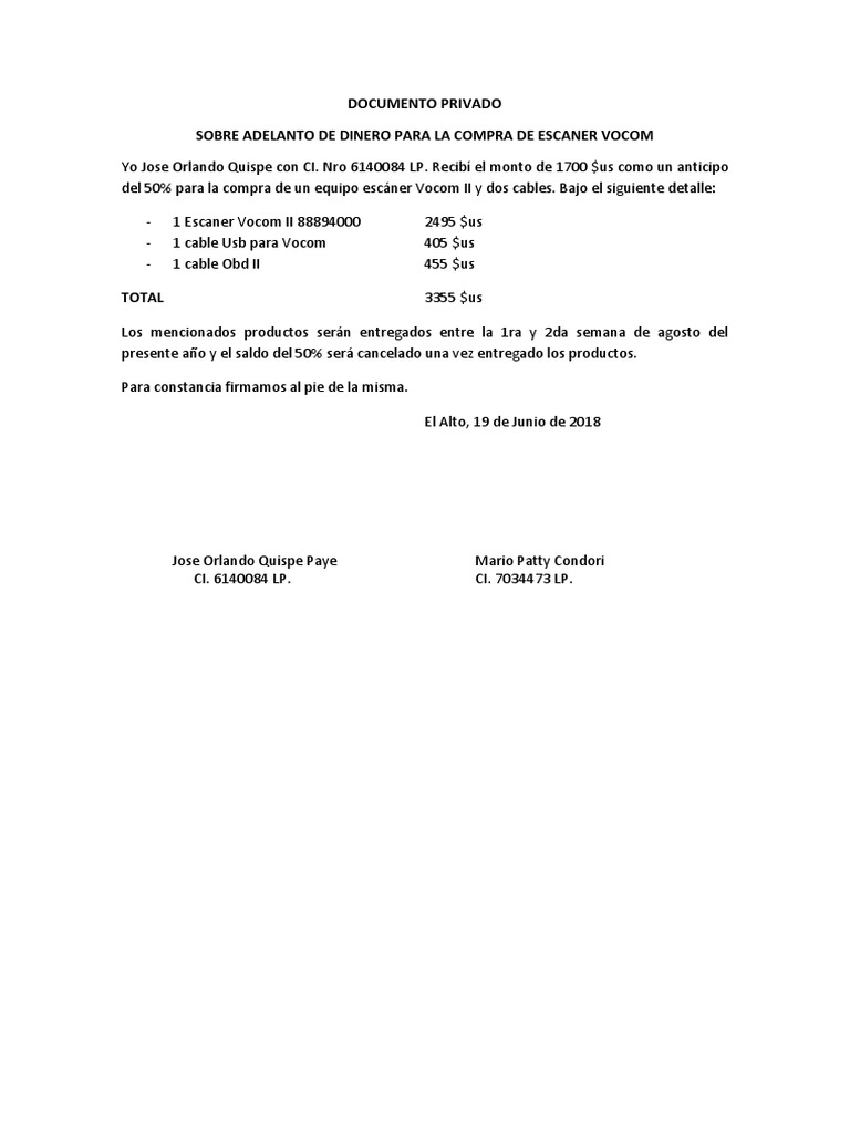 Documento Privado | PDF