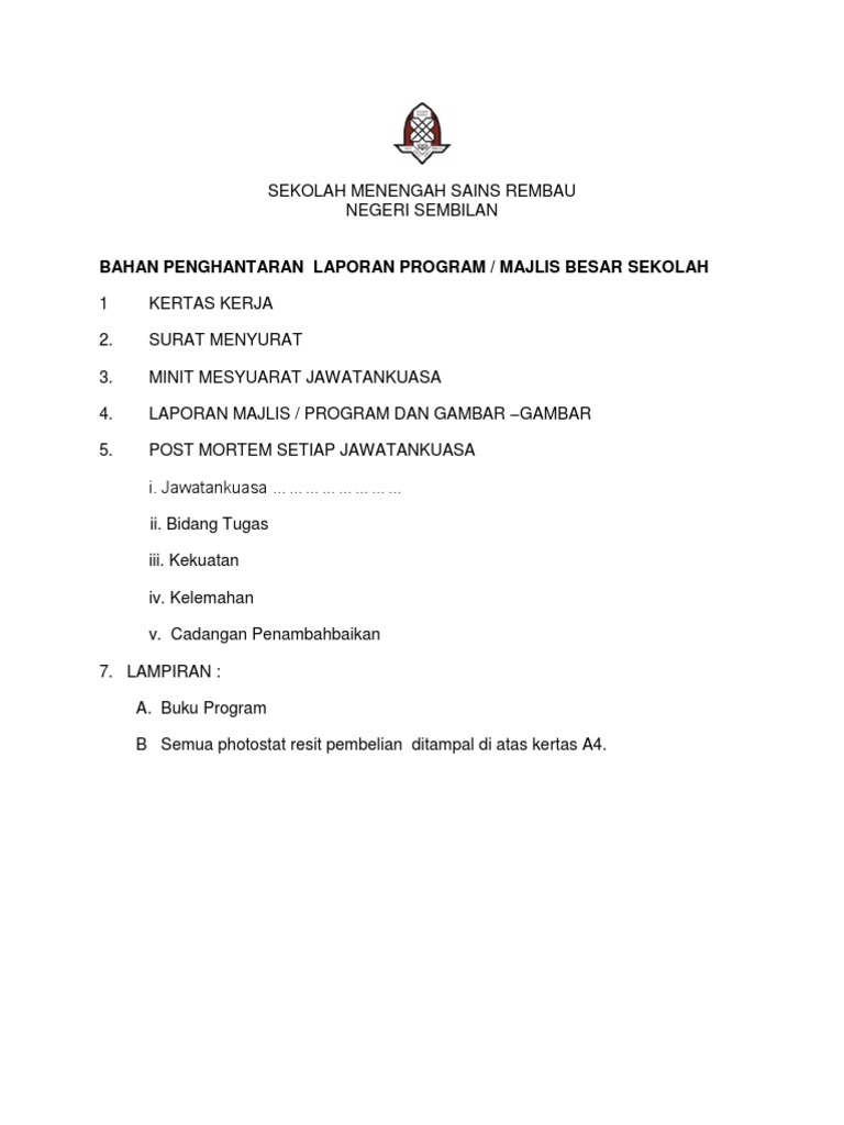 Borang Post Mortem Program | PDF