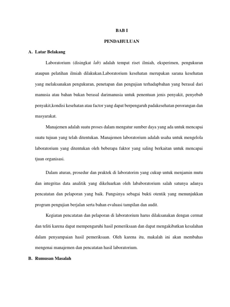 Pencatatan Dan Pelaporan Laboratorium | PDF