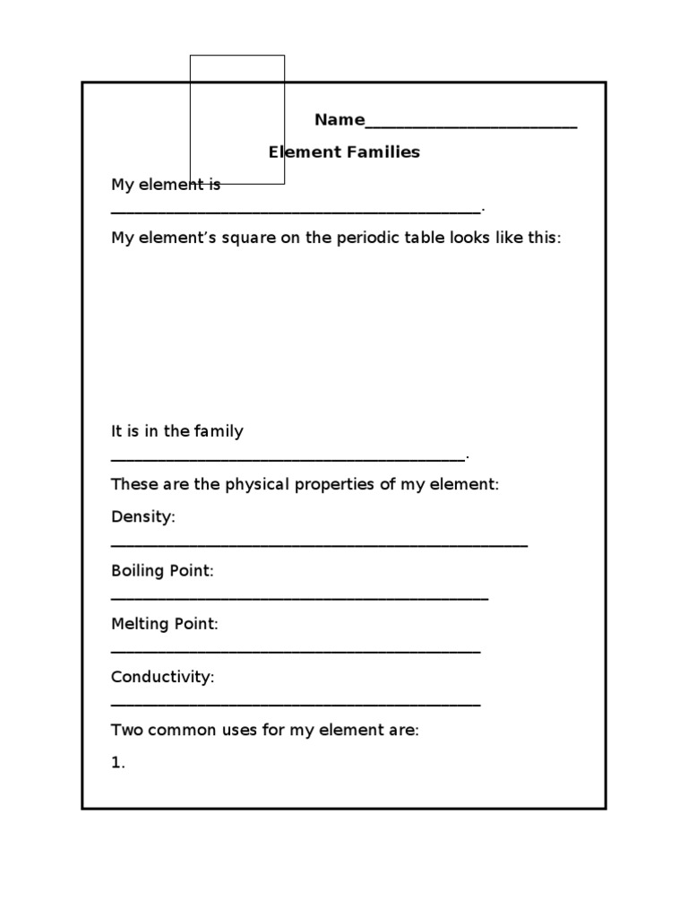 Element Families and Their Properties | PDF