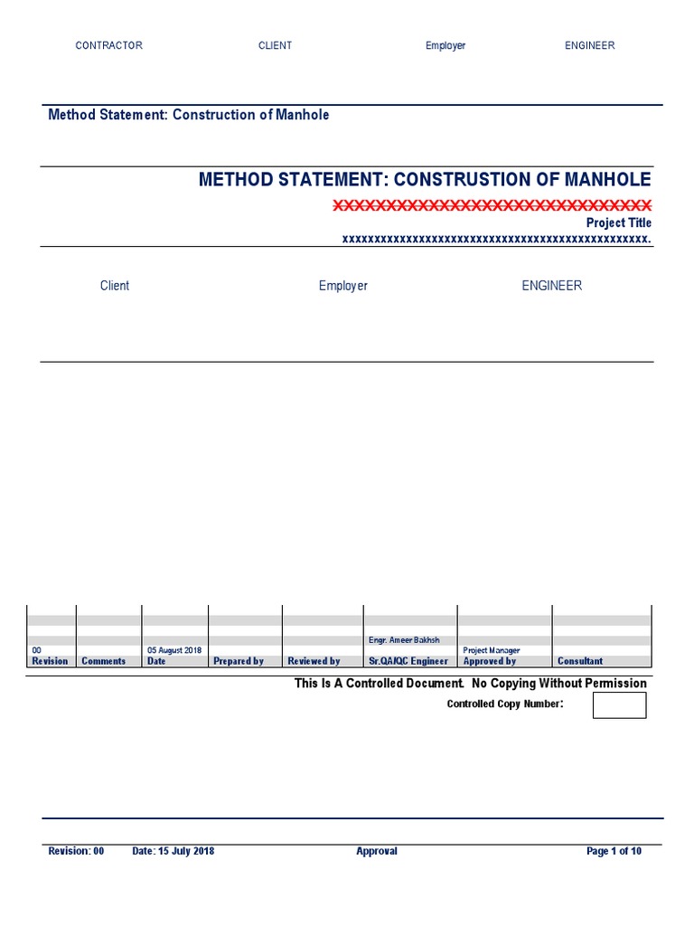 xxxxxxxxxxxxxxxxxxxxxxxxxxxxxx: Method Statement: Construstion Of Manhole | Concrete | Precast ...