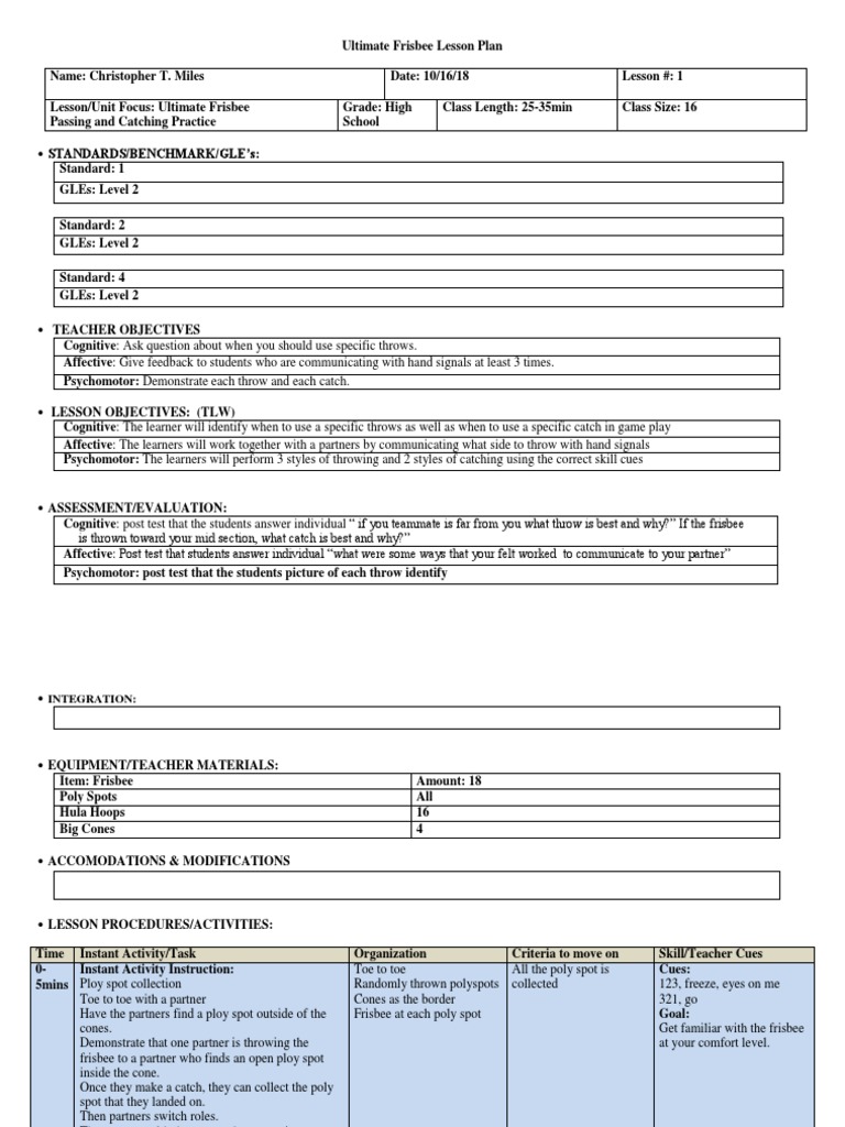 Lesson Plan Template | PDF | Affect (Psychology) | Lesson Plan