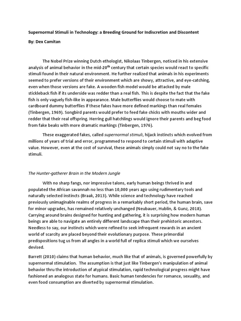 Supernormal Stimuli in Technology | PDF | Ethology | Human