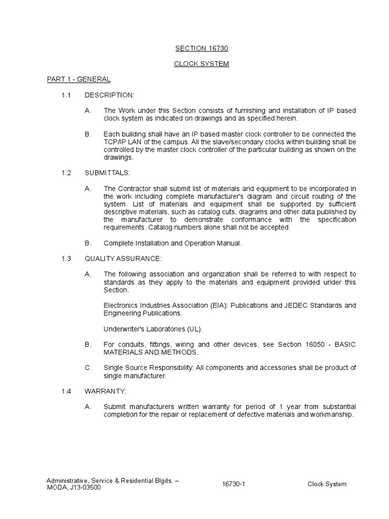 Ip Clock System | PDF | Clock | Electrical Wiring