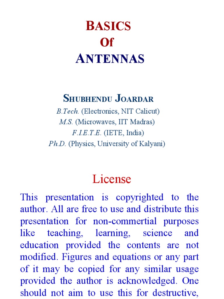 01-Basics of Antennas PDF | PDF | Antenna (Radio) | Polarization (Waves)