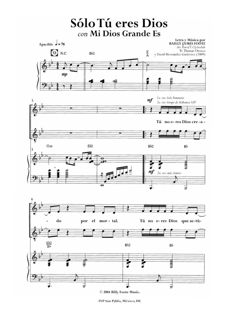 02 Solo Tu Eres Dios | PDF