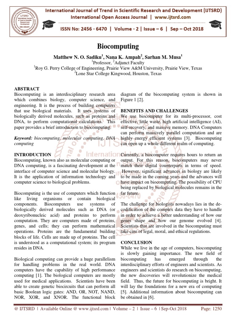 Biocomputing | Bioinformatics | Biology
