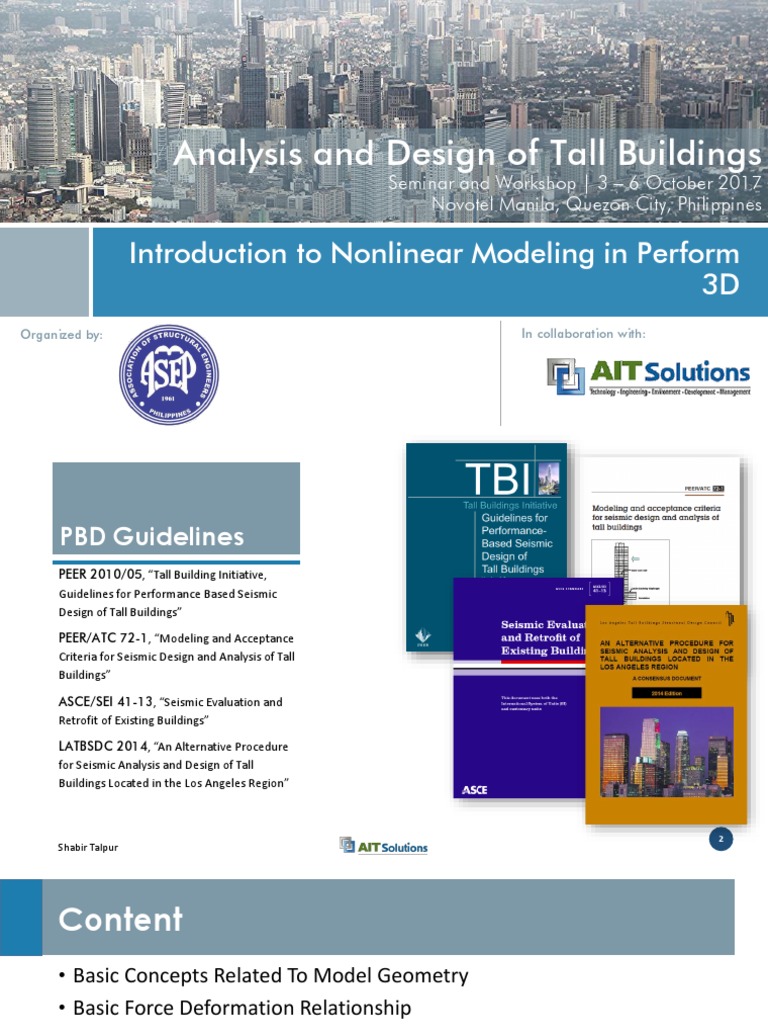 Day 3-5 Introduction To Nonlinear Modeling Using Perform 3D PDF | PDF ...