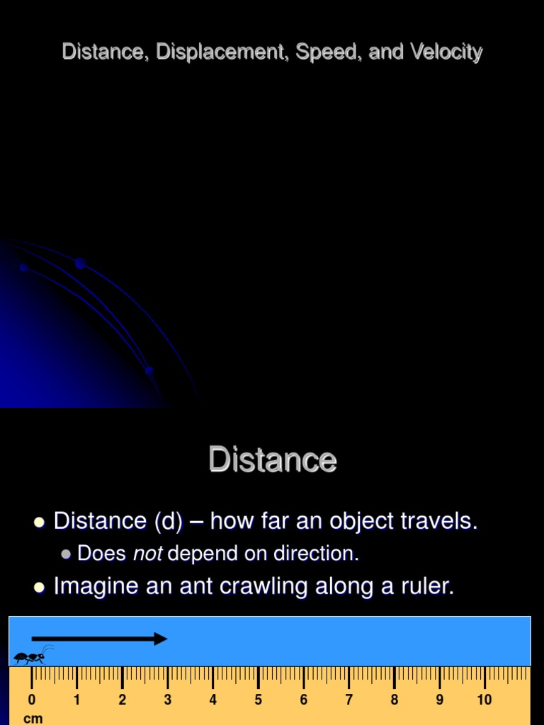 Distance, Displacement, Speed, and Velocity Notes | PDF | Speed | Distance