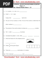 Class - 4 Maths Worksheet-1-Ch. Numbers Beyond 9999 | PDF