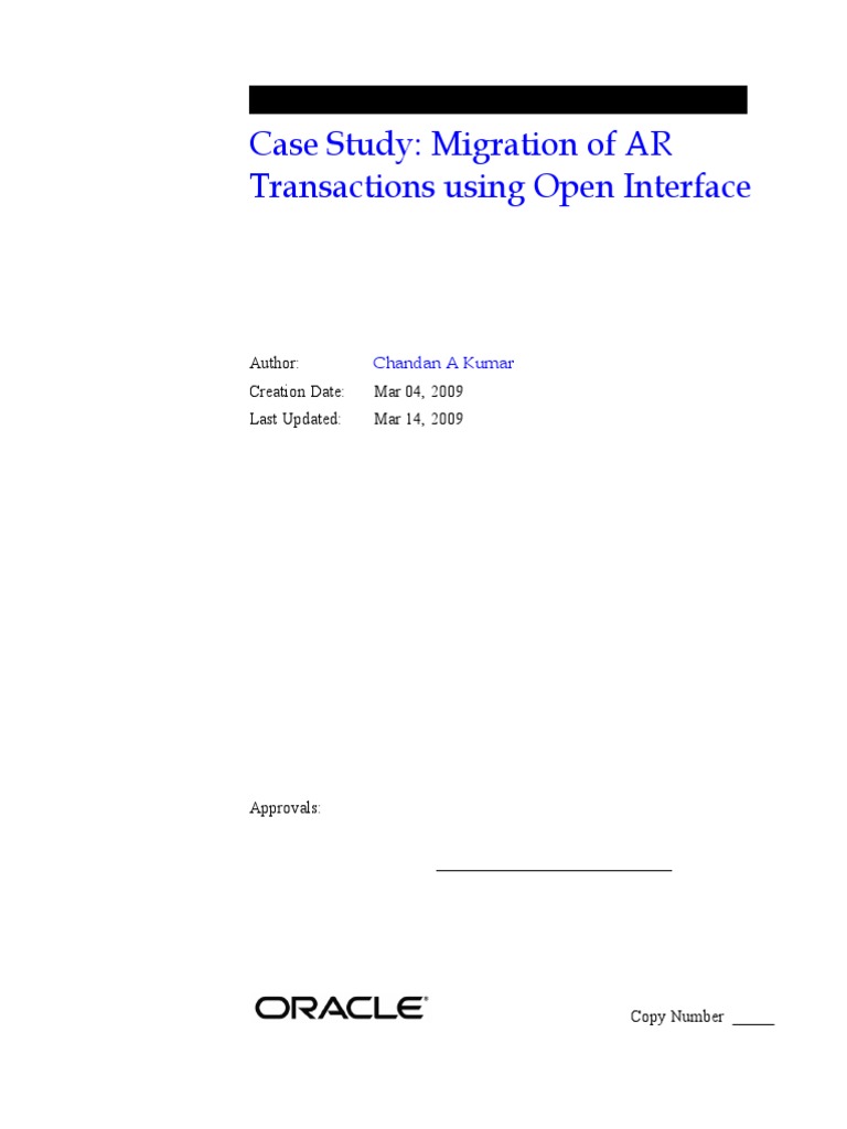 Case Study of AR Transactions Using Open Interface Table | PDF | Oracle ...