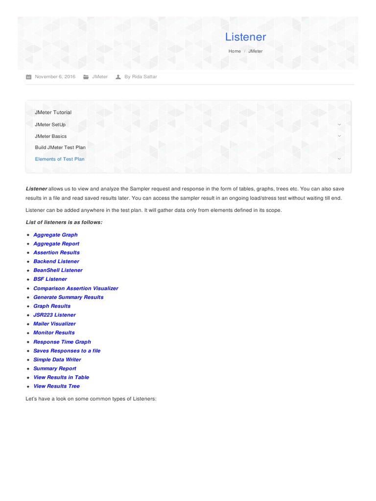 Listener: Jmeter Tutorial | PDF | Selenium (Software) | Software