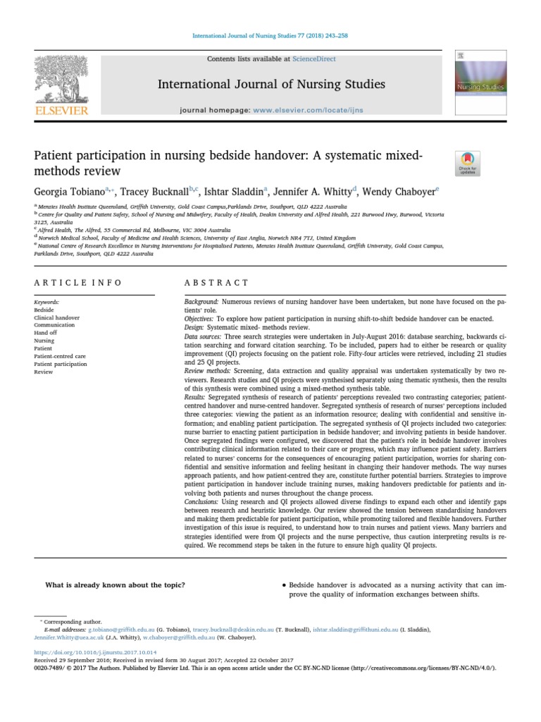 International Journal of Nursing Studies | Nursing | Qualitative Research